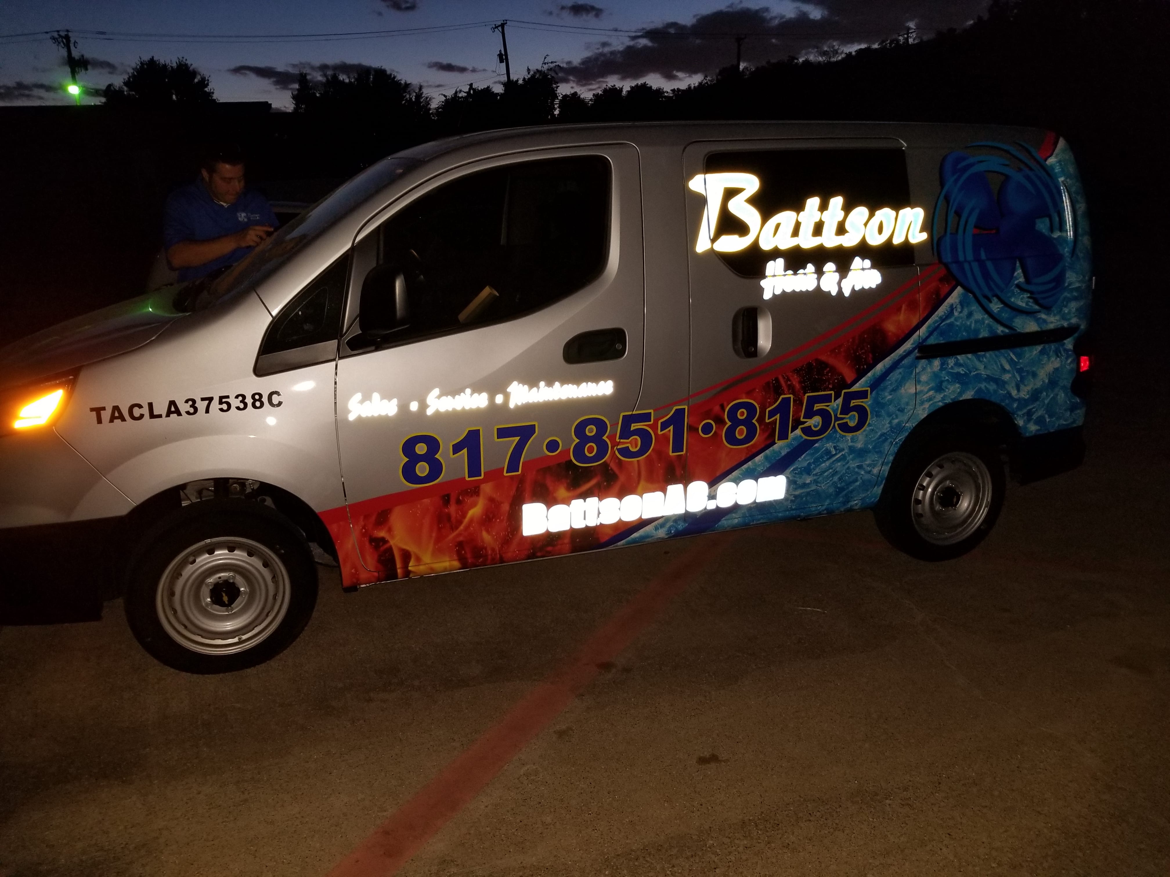 Battson Heat and Air Reflective Van Graphics | Mobile Media Graphics