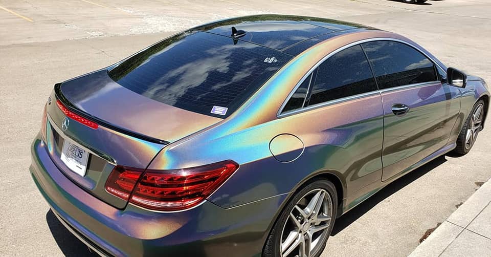 3M Gloss Flip Psychedelic Mercedes Car Wrap – Mobile Media Graphics