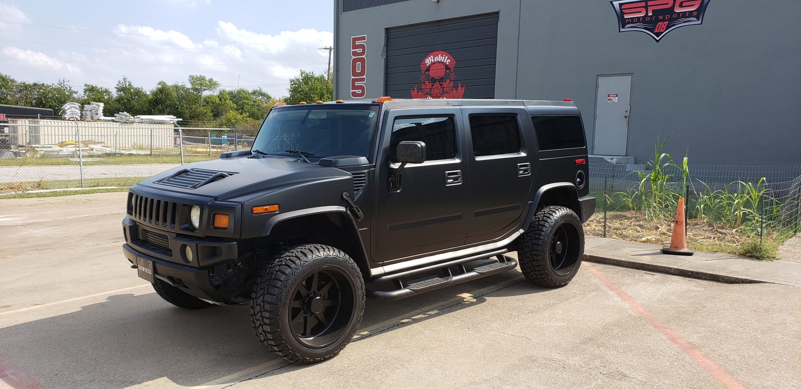 Satin Black Hummer | Mobile Media Graphics