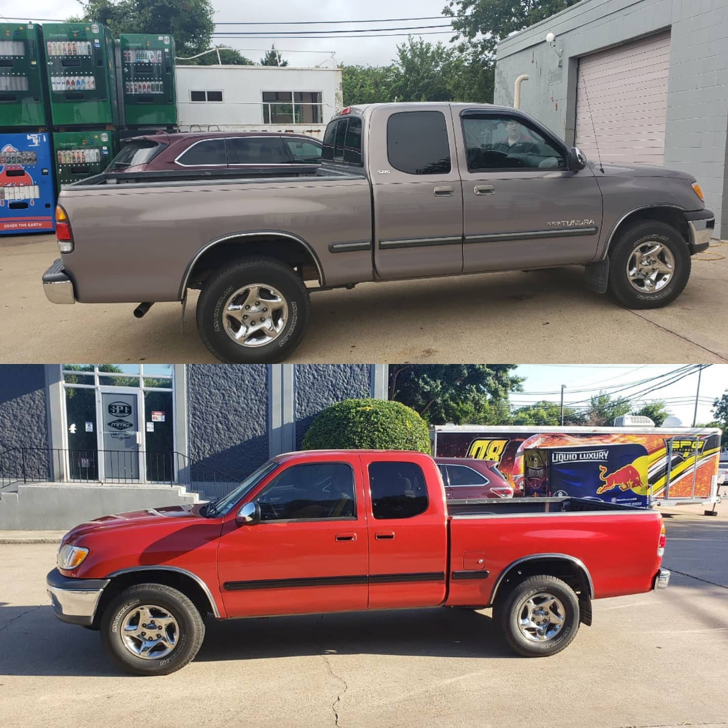Gloss dragon fire red on toyota tundra color change | Mobile Media Graphics